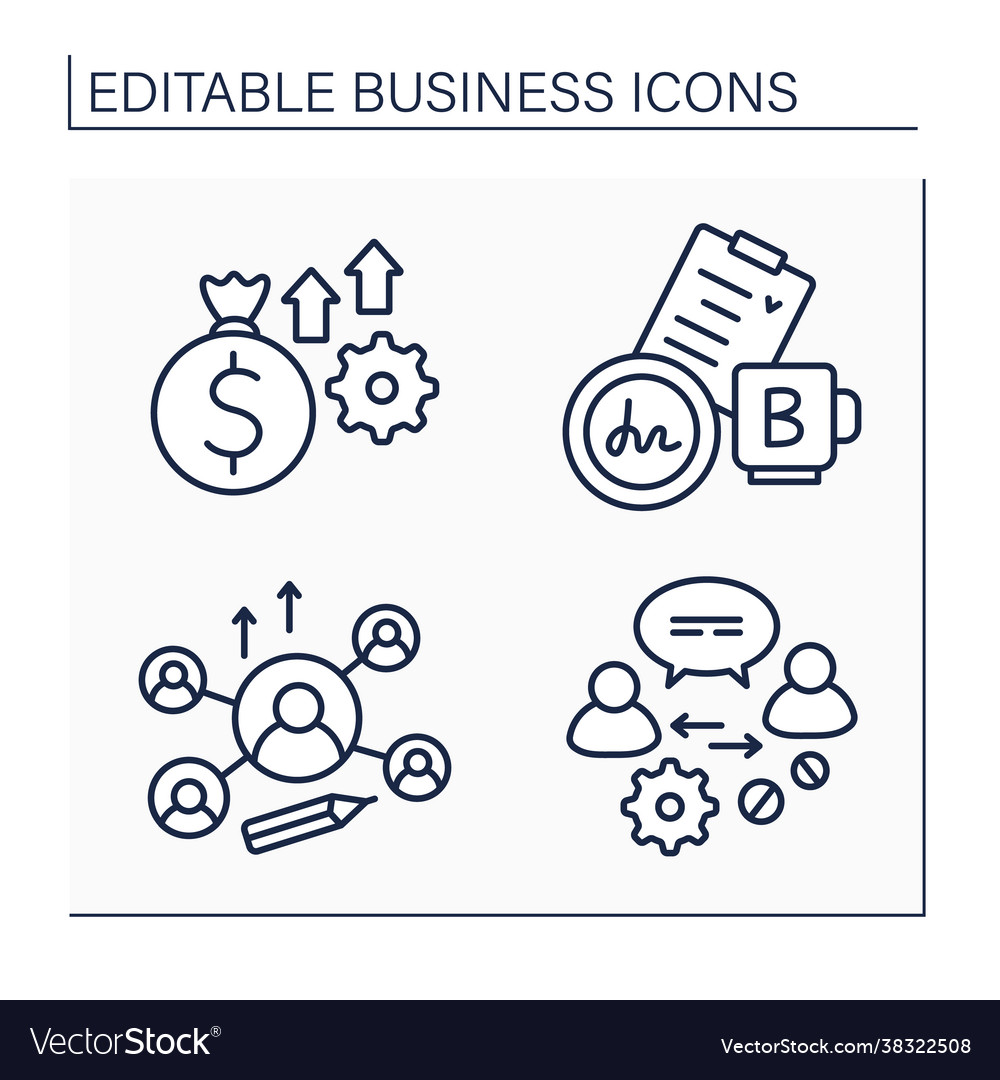 Business line icons set Royalty Free Vector Image
