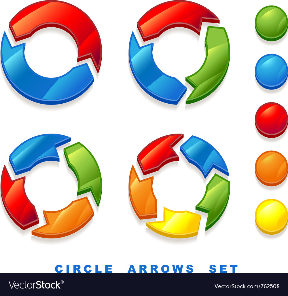 Circle arrows set Royalty Free Vector Image - VectorStock