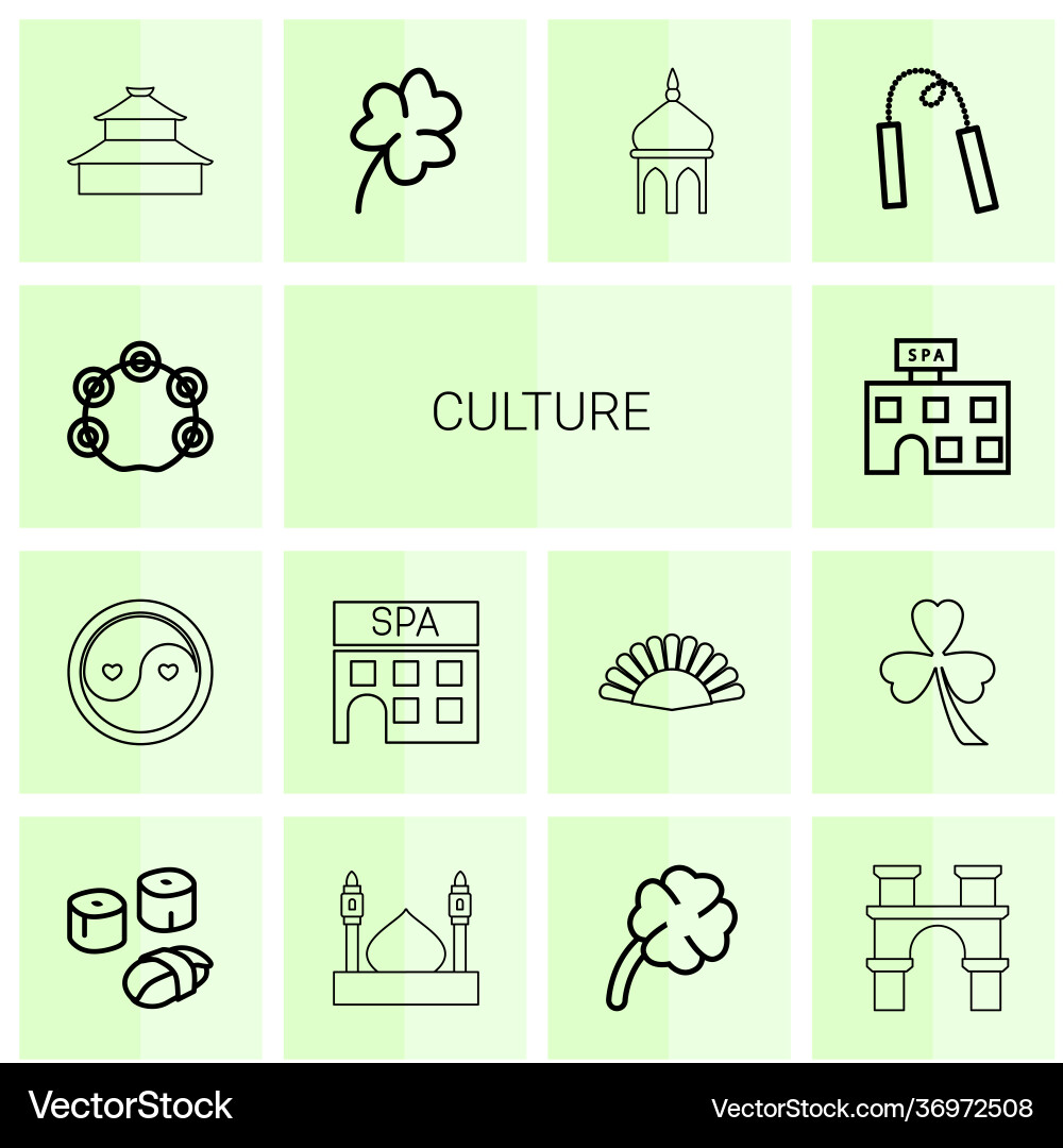 Culture icons Royalty Free Vector Image - VectorStock