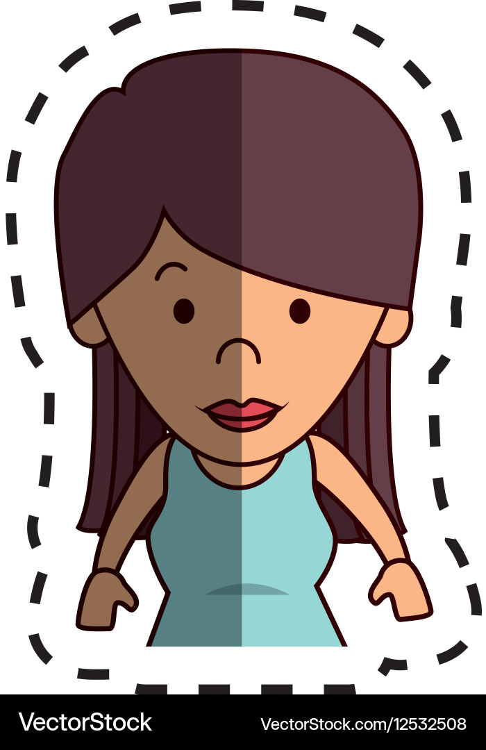 Cute woman character icon Royalty Free Vector Image