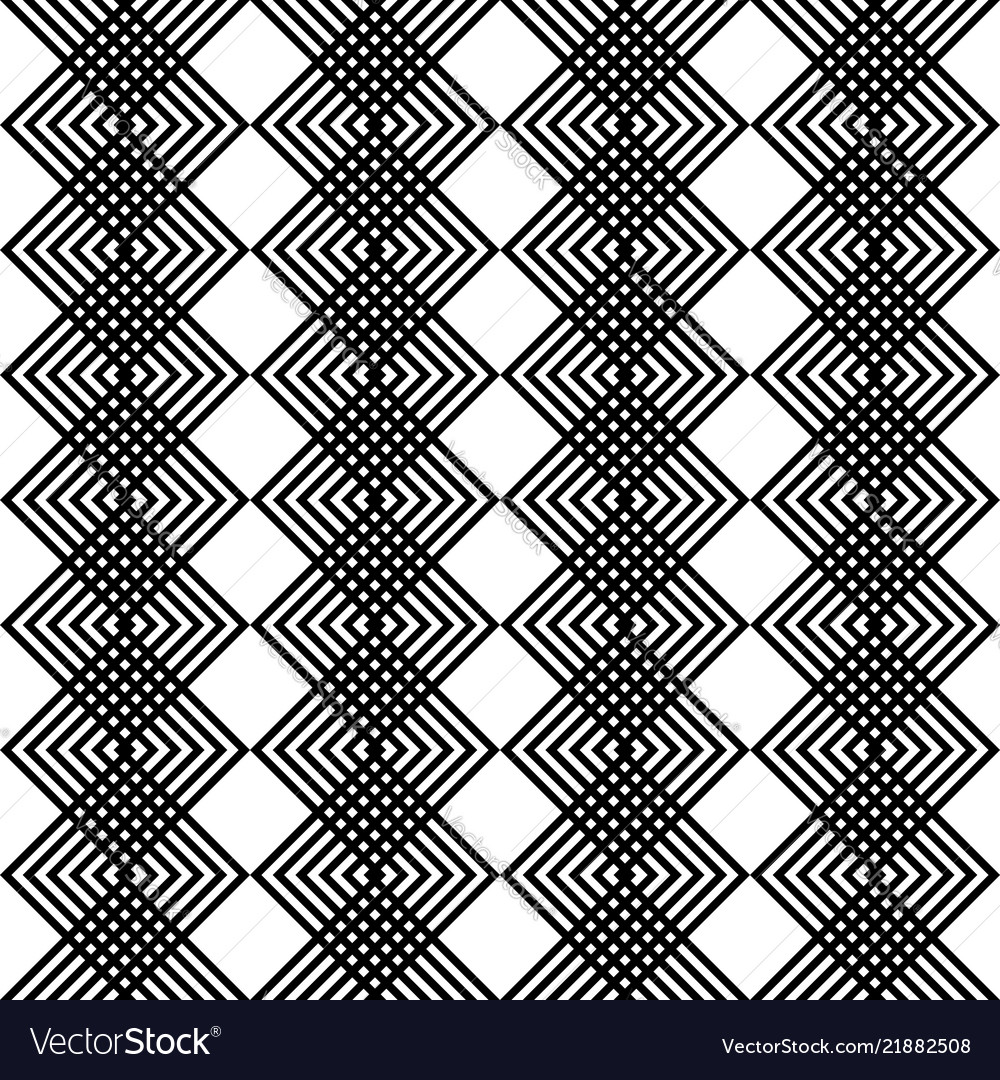 Design Seamless Monochrome Geometric Pattern Vector Image