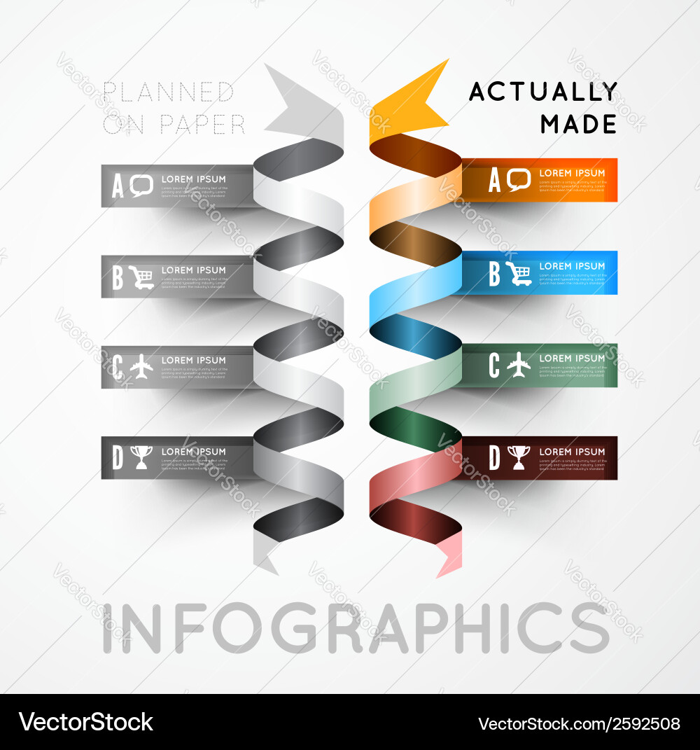 Infographic options with color ribbons Royalty Free Vector