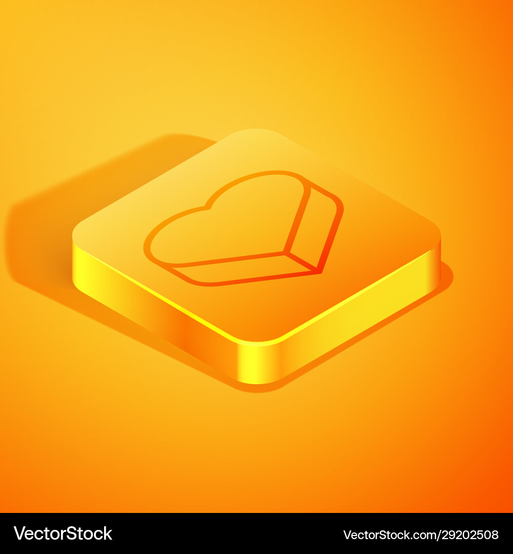 Isometric line candy in heart shaped box and bow Vector Image