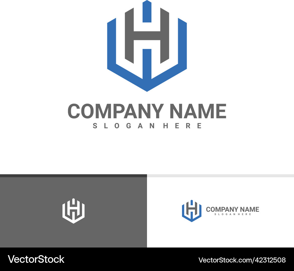 Letter h w logo template creative h w logo Vector Image