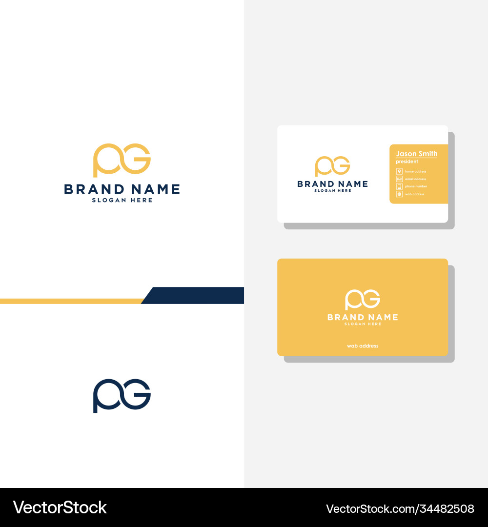 Letter pg geometric concept logo designs business Vector Image
