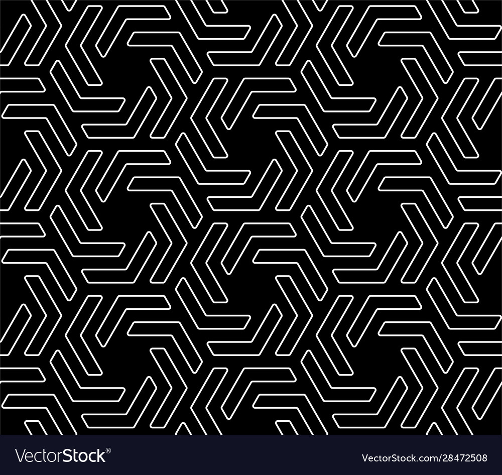 Line art hexagonal seamless pattern Royalty Free Vector