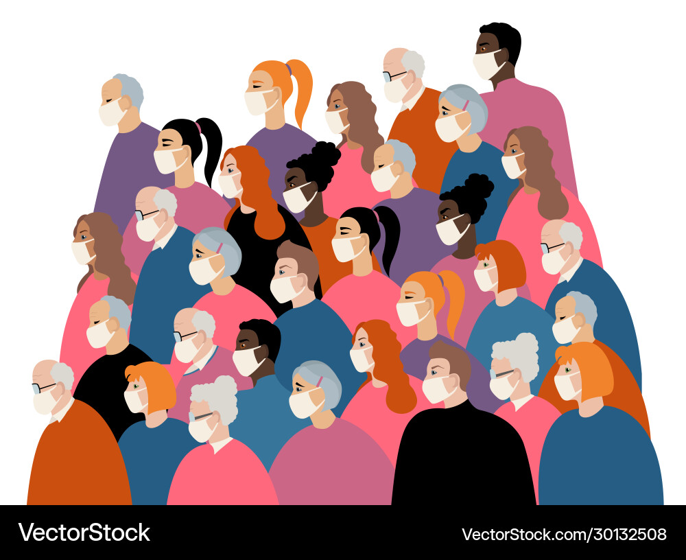 Many different ages and nationatily people Vector Image