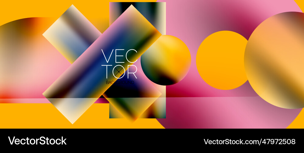 Squares and circles design fluid color gradients Vector Image