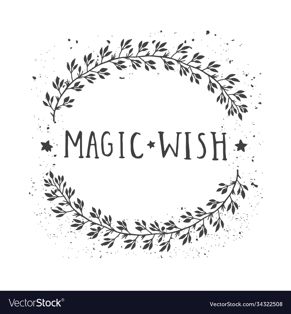 Text magic wish Royalty Free Vector Image - VectorStock