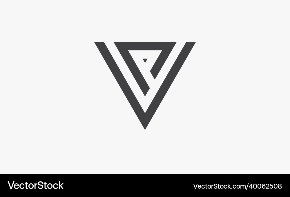 Triangle letter v or vp or pv logo concept Vector Image