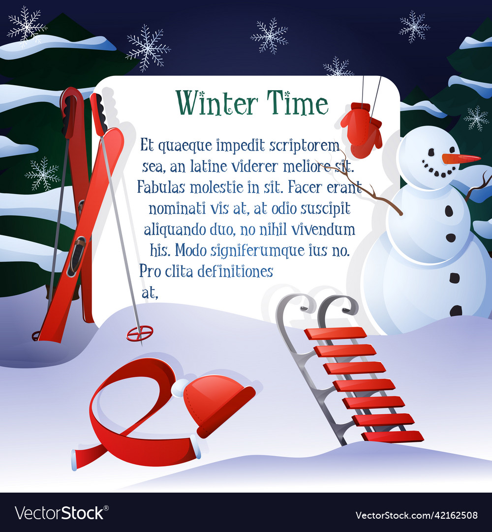 Winter time background Royalty Free Vector Image