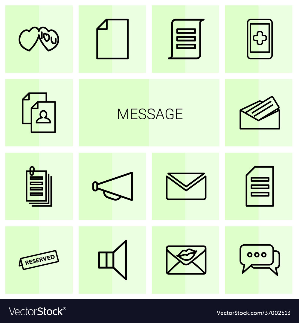 14 message icons Royalty Free Vector Image - VectorStock