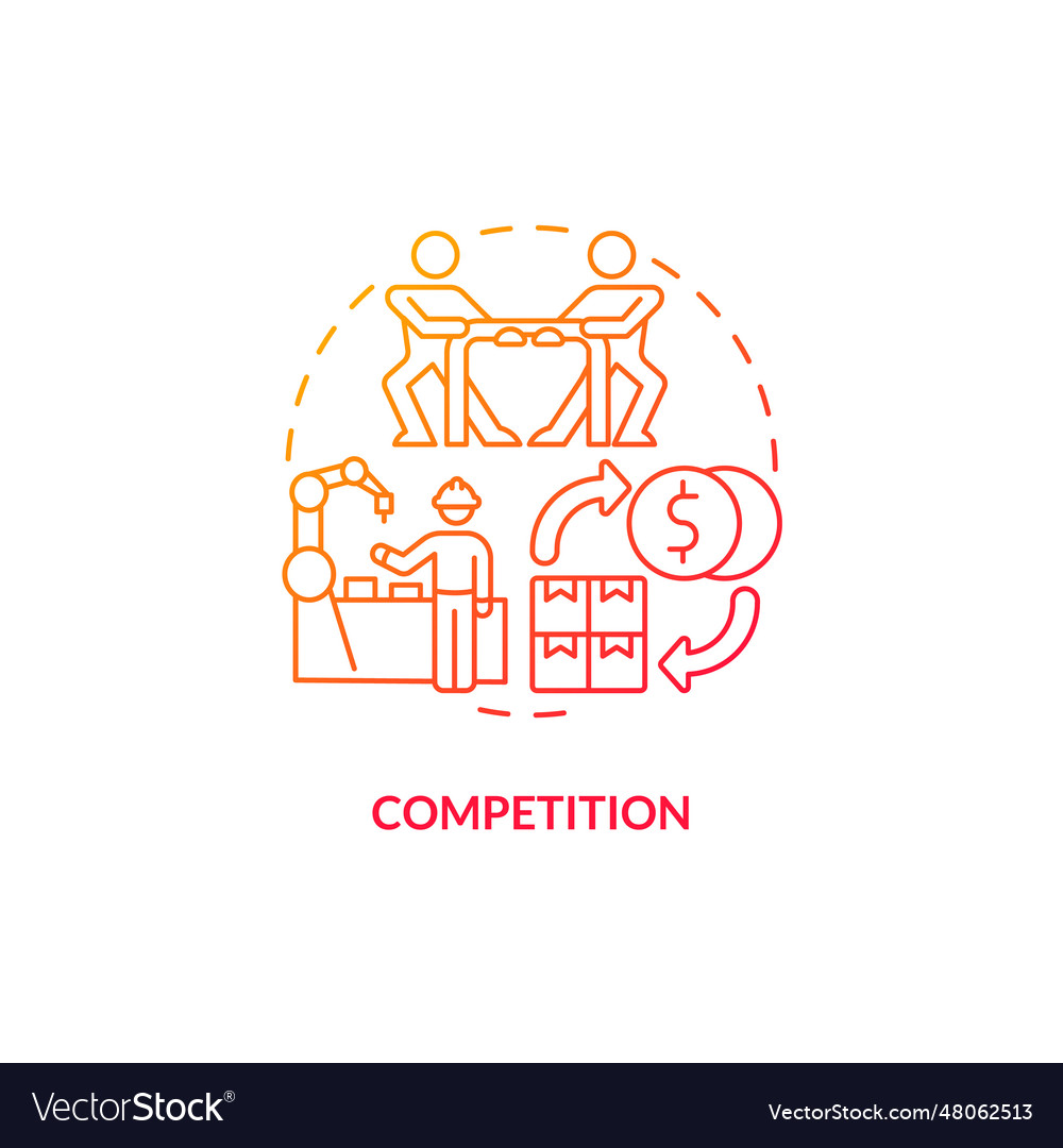 2d gradient competition line icon concept Vector Image