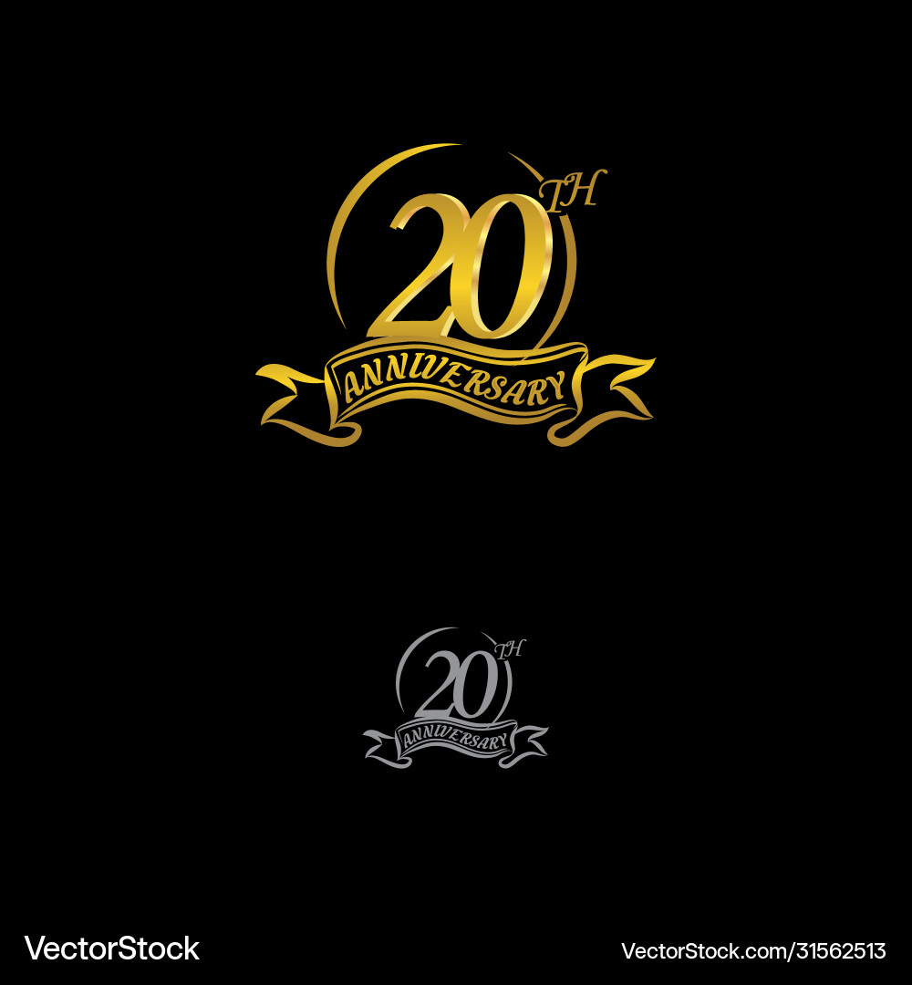 Anniversary unusual label twenty year symbol Vector Image