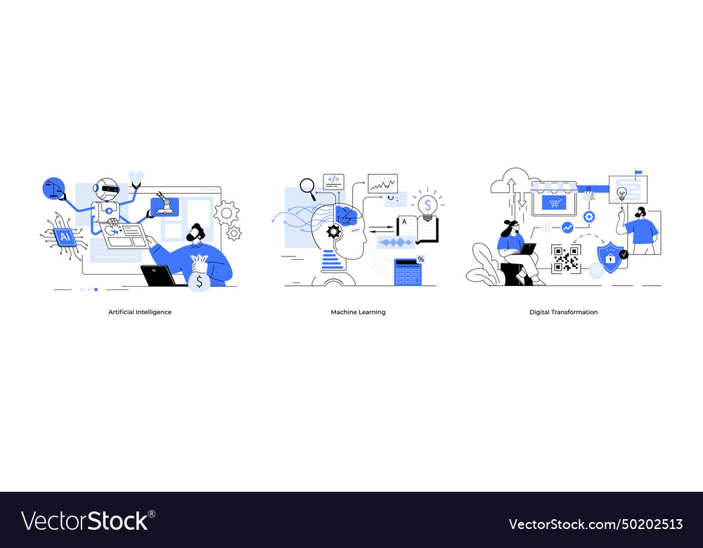 Artificial intelligence machine learning digital Vector Image