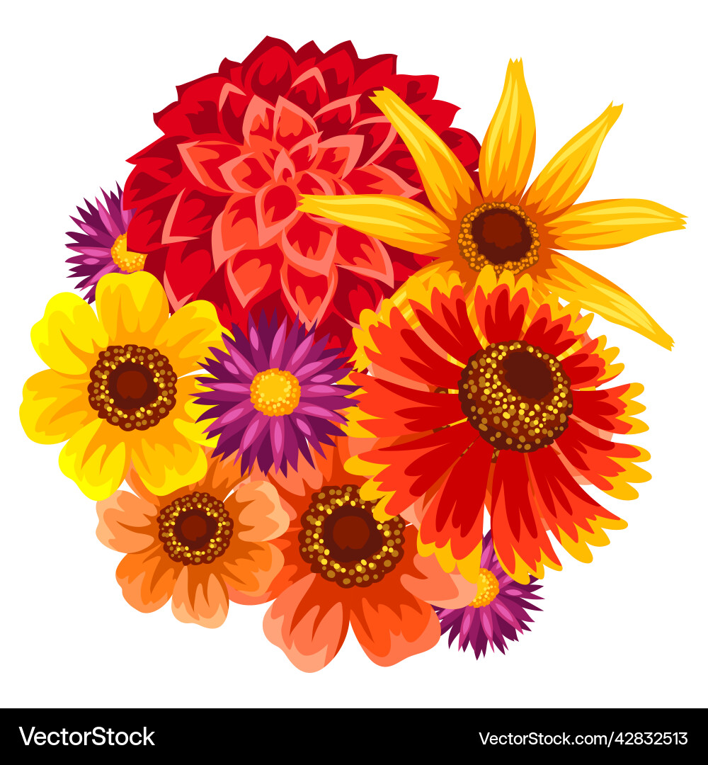 Background with autumn flowers beautiful Vector Image