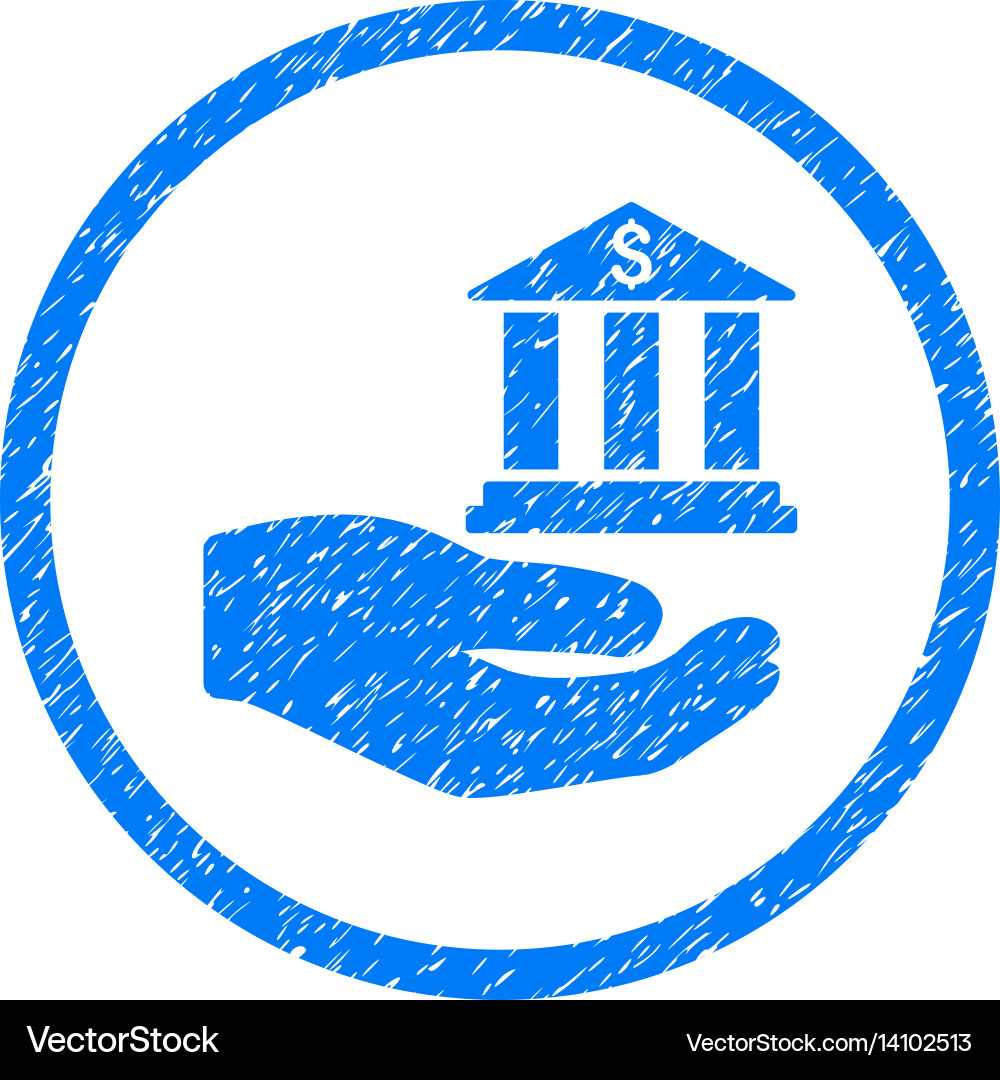 Bank service hand rounded grainy icon Royalty Free Vector