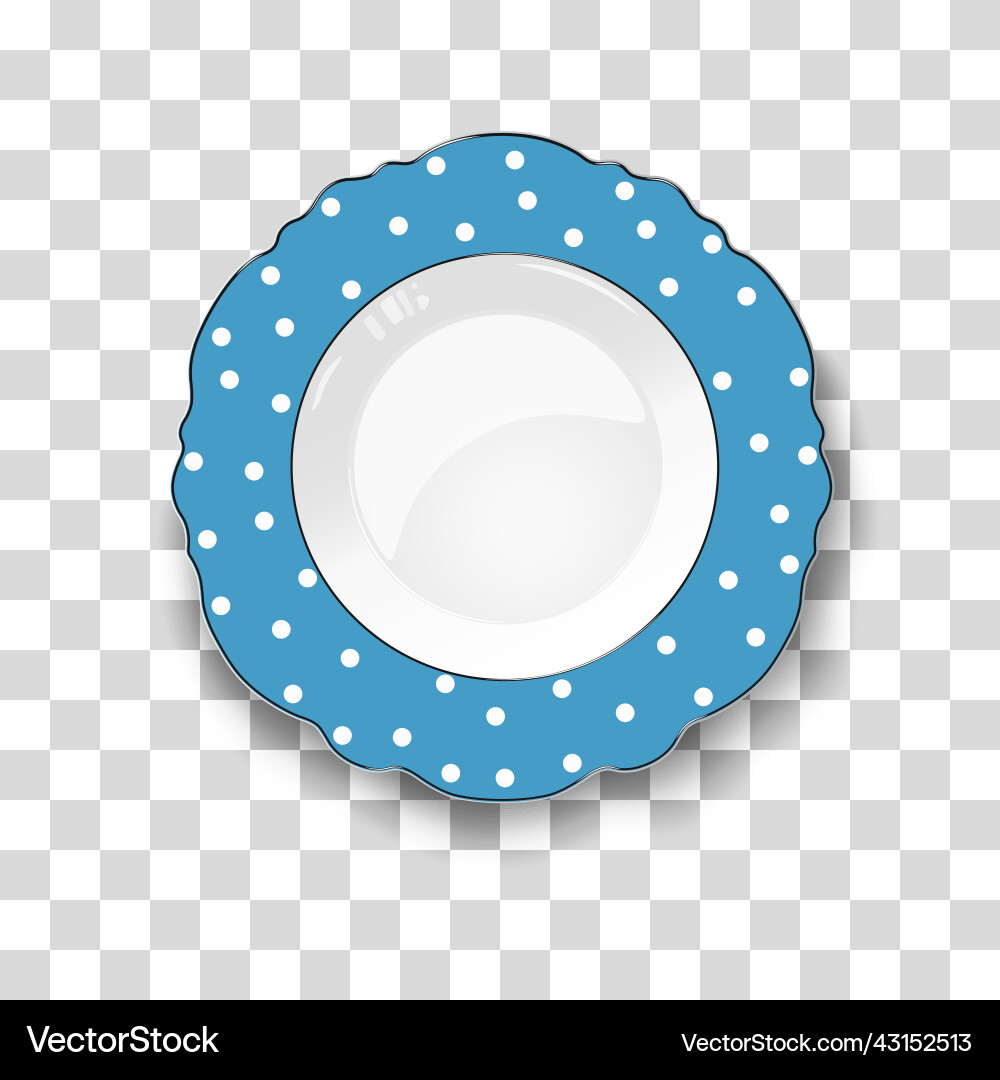 Blue color plate with figured edges Royalty Free Vector