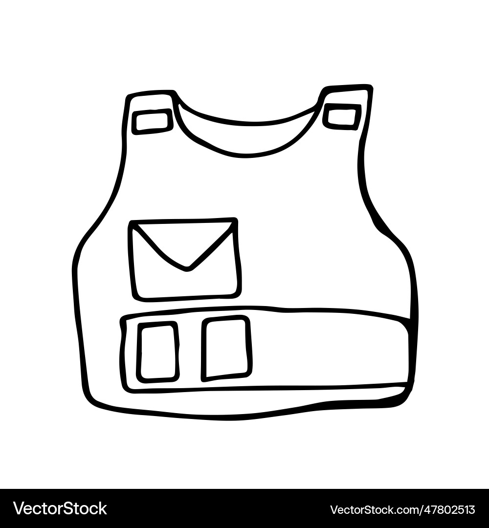 Bulletproof vestindividual human protection Vector Image