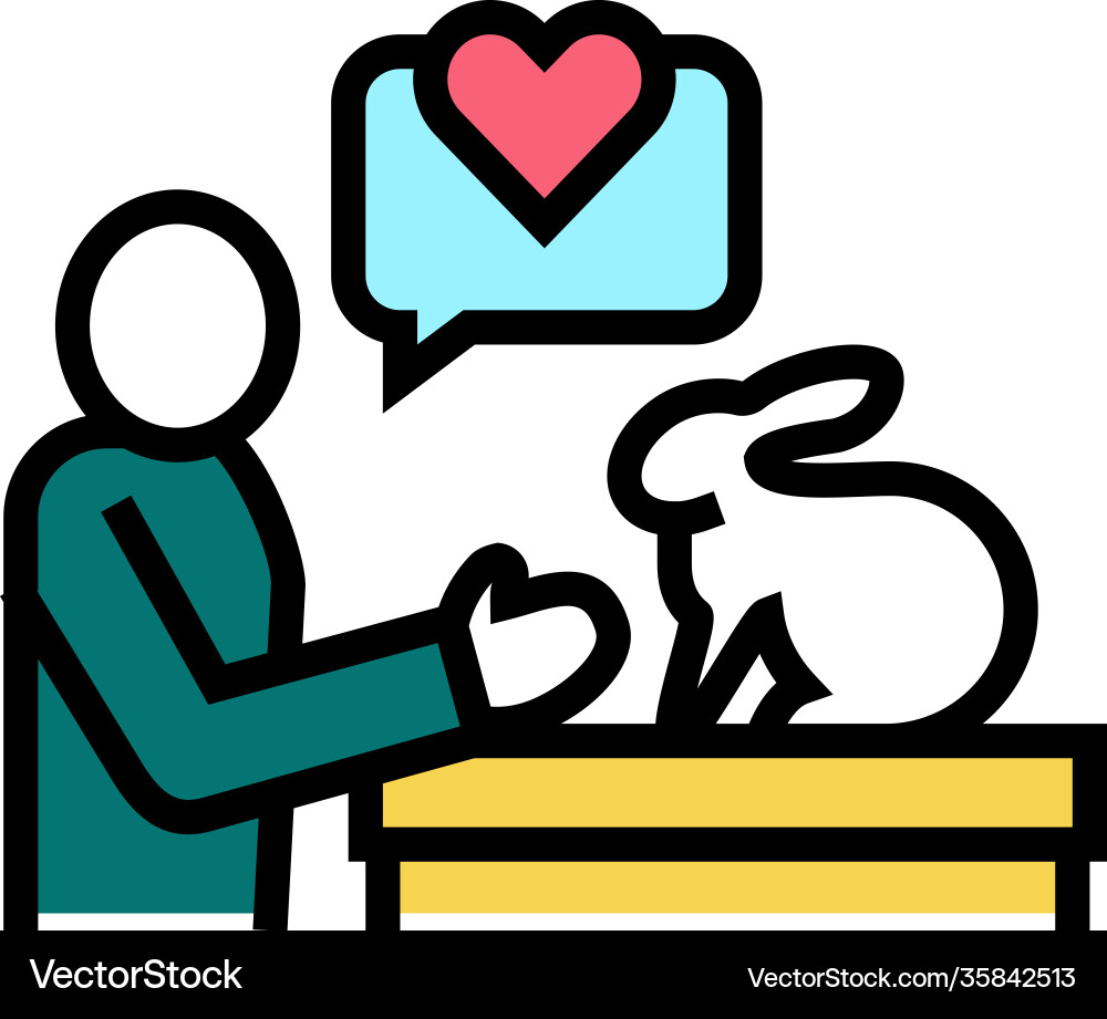 Bunny veterinary researchment color icon Vector Image