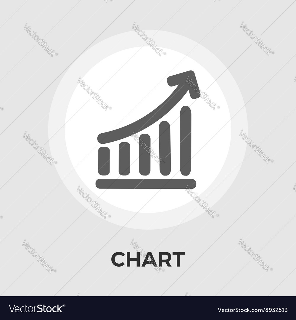 Chart flat single icon Royalty Free Vector Image