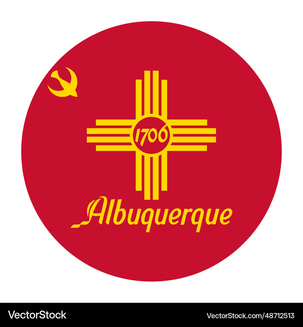 Circle badge city albuquerque flag Royalty Free Vector Image