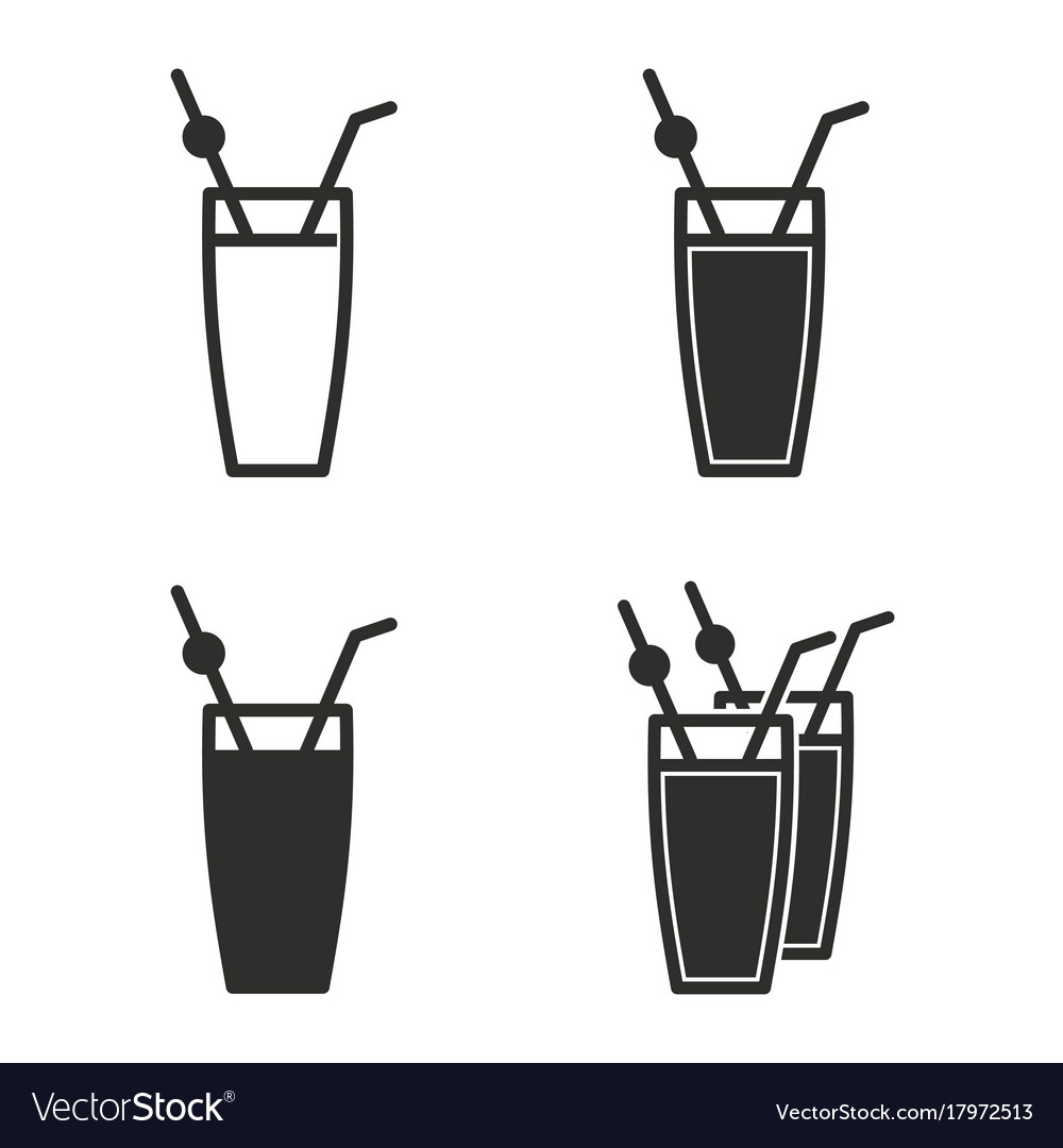 Cocktail Icon Set Royalty Free Vector Image Vectorstock