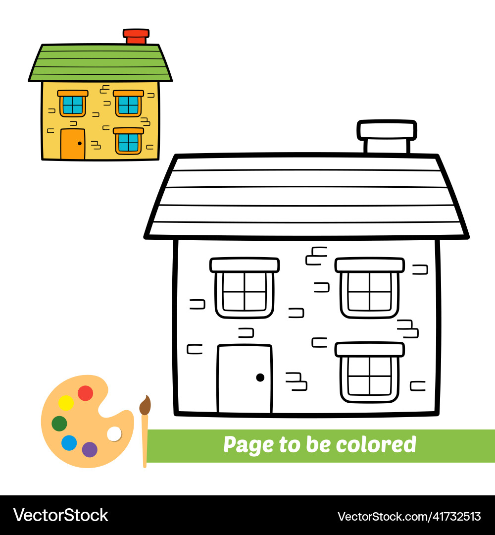 Coloring book for kids house Royalty Free Vector Image