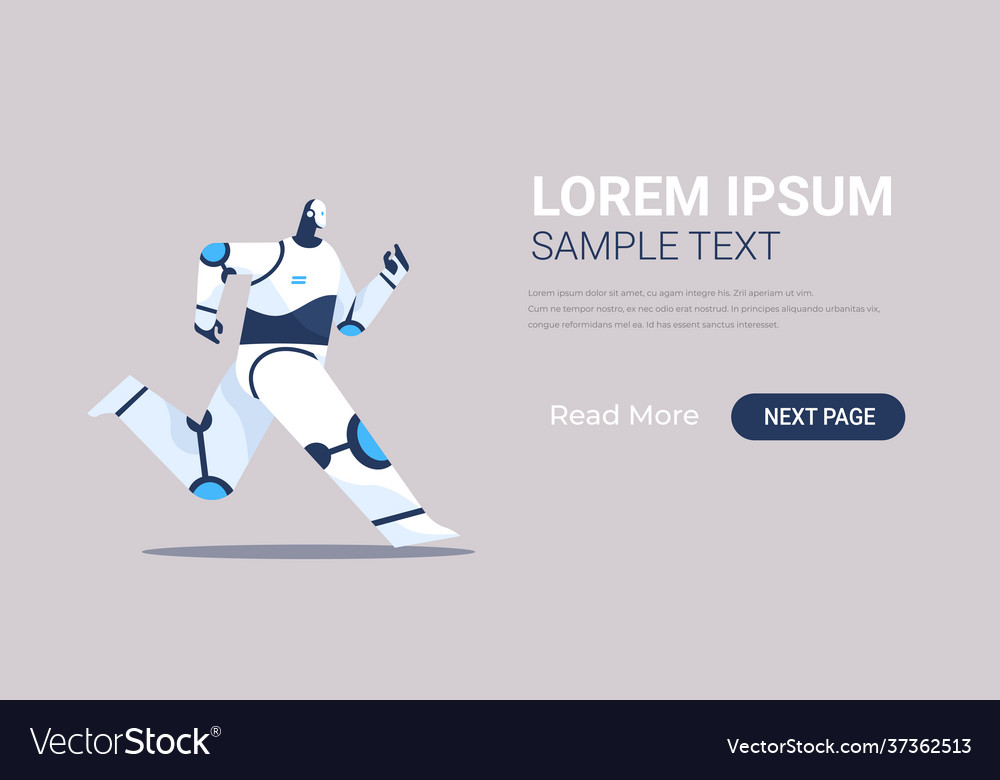 Cute robot running artificial intelligence Vector Image