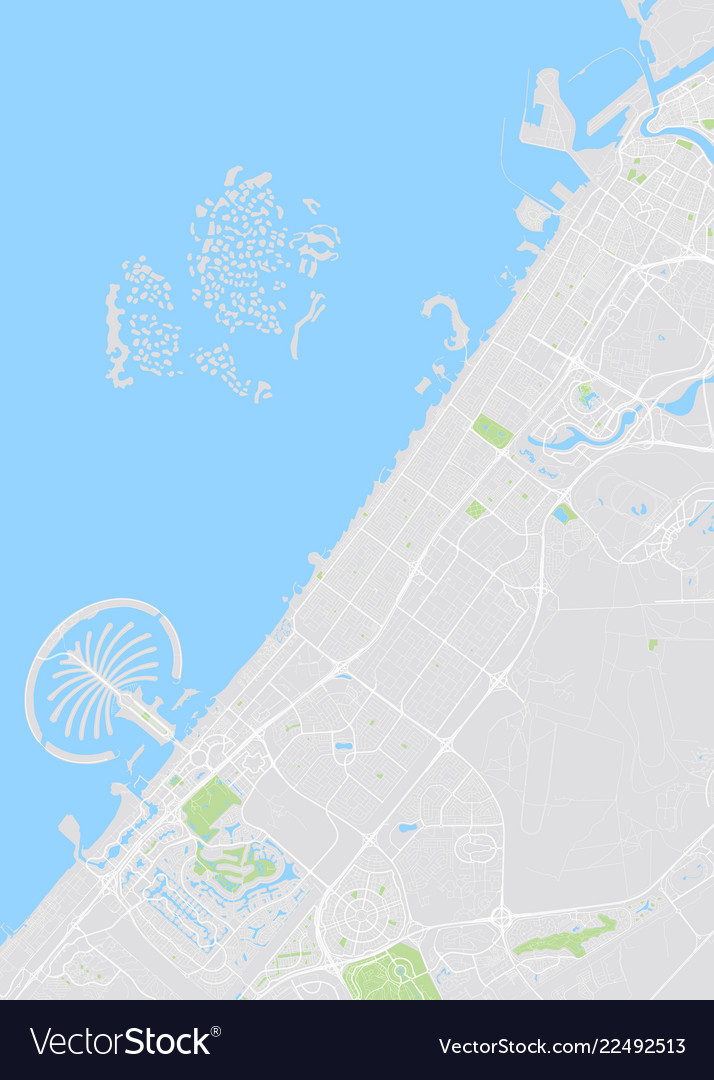 Dubai colored map Royalty Free Vector Image - VectorStock