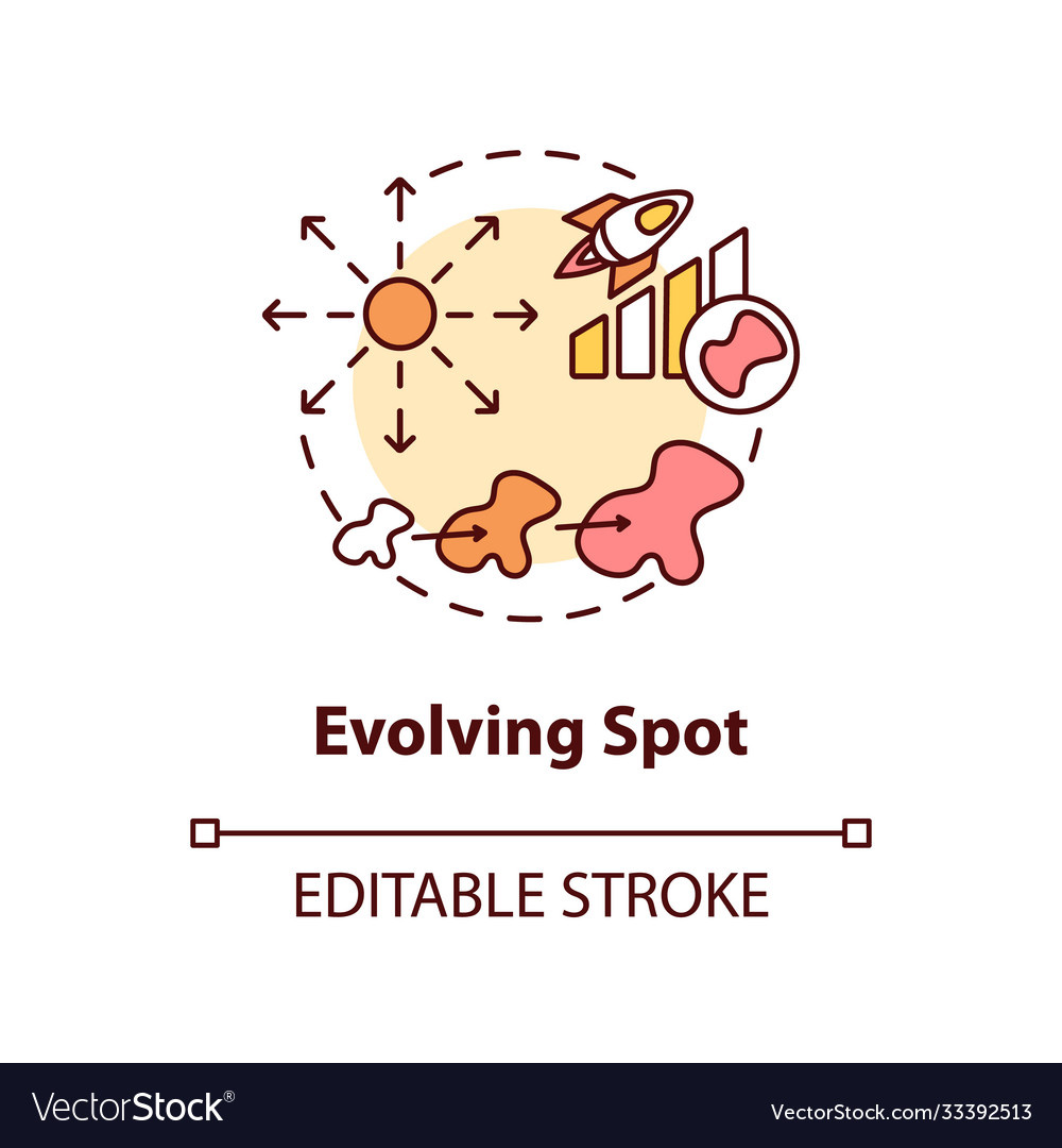 Evolving spot concept icon Royalty Free Vector Image