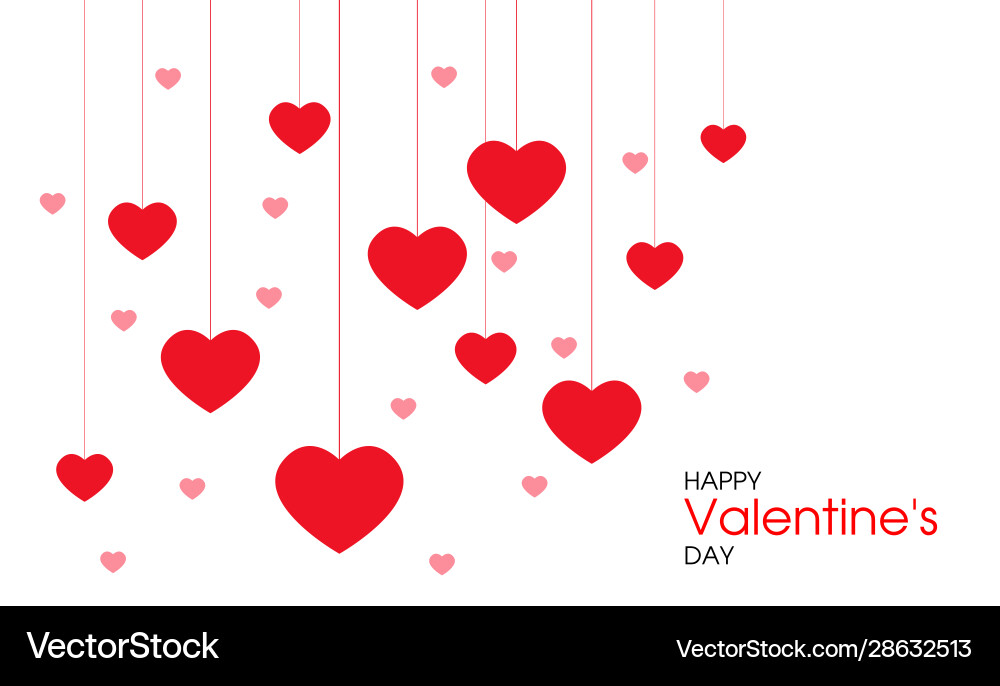 Happy valentines day design message on hearts Vector Image
