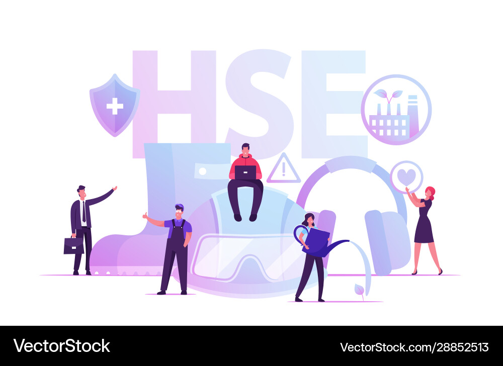Hse concept tiny male and female characters Vector Image