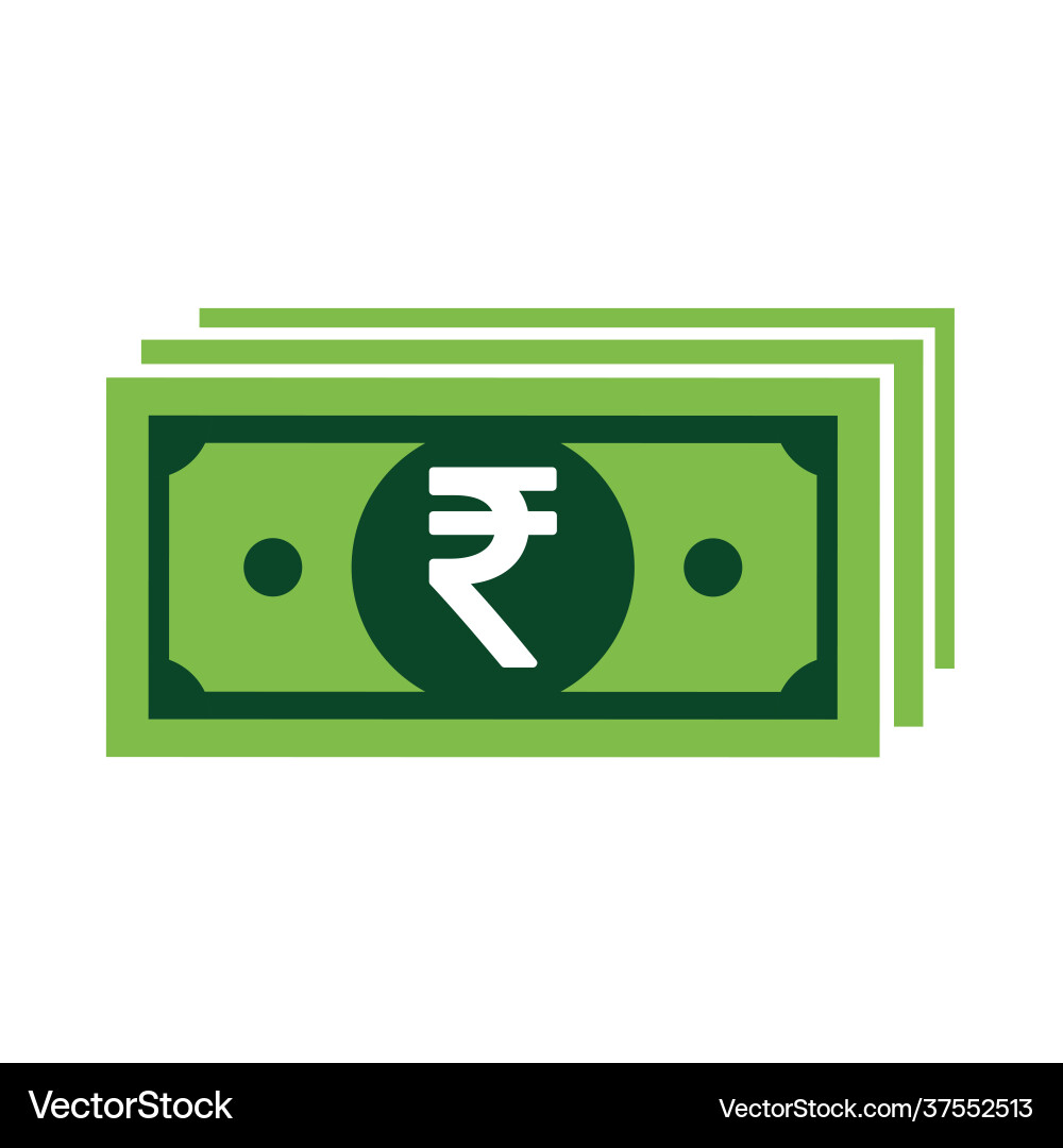 Indian rupee icon symbol isolated on white Vector Image