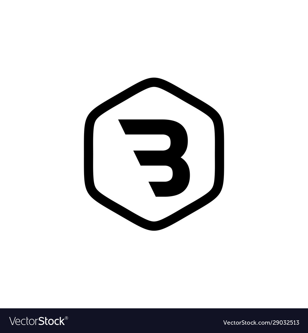 Initial b hexagon logo template Royalty Free Vector Image