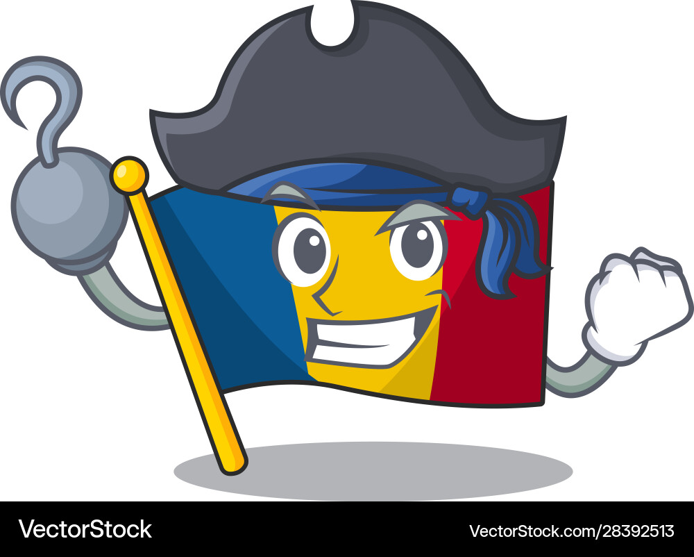 One hand pirate flag chad scroll cartoon style Vector Image