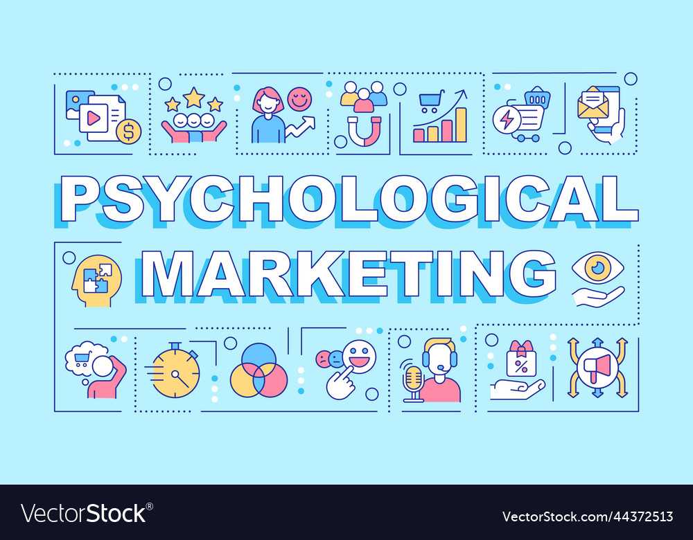 Psychological marketing word concepts turquoise Vector Image