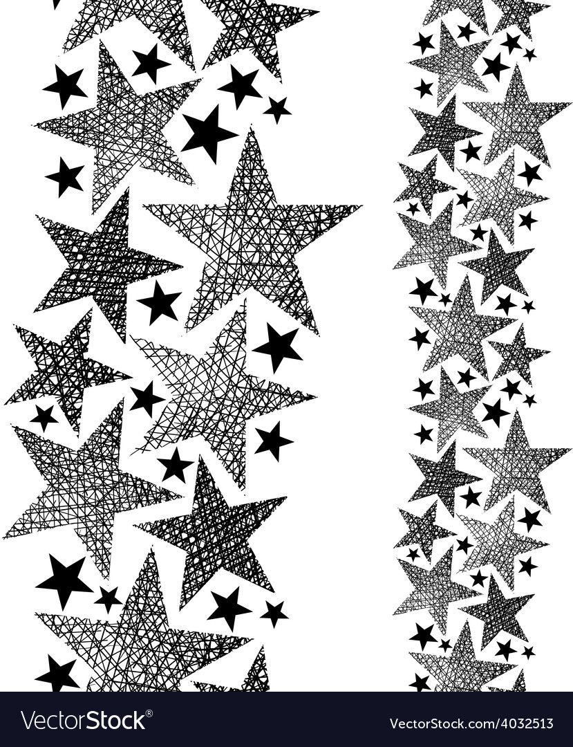 Stars seamless pattern vertical composition Vector Image
