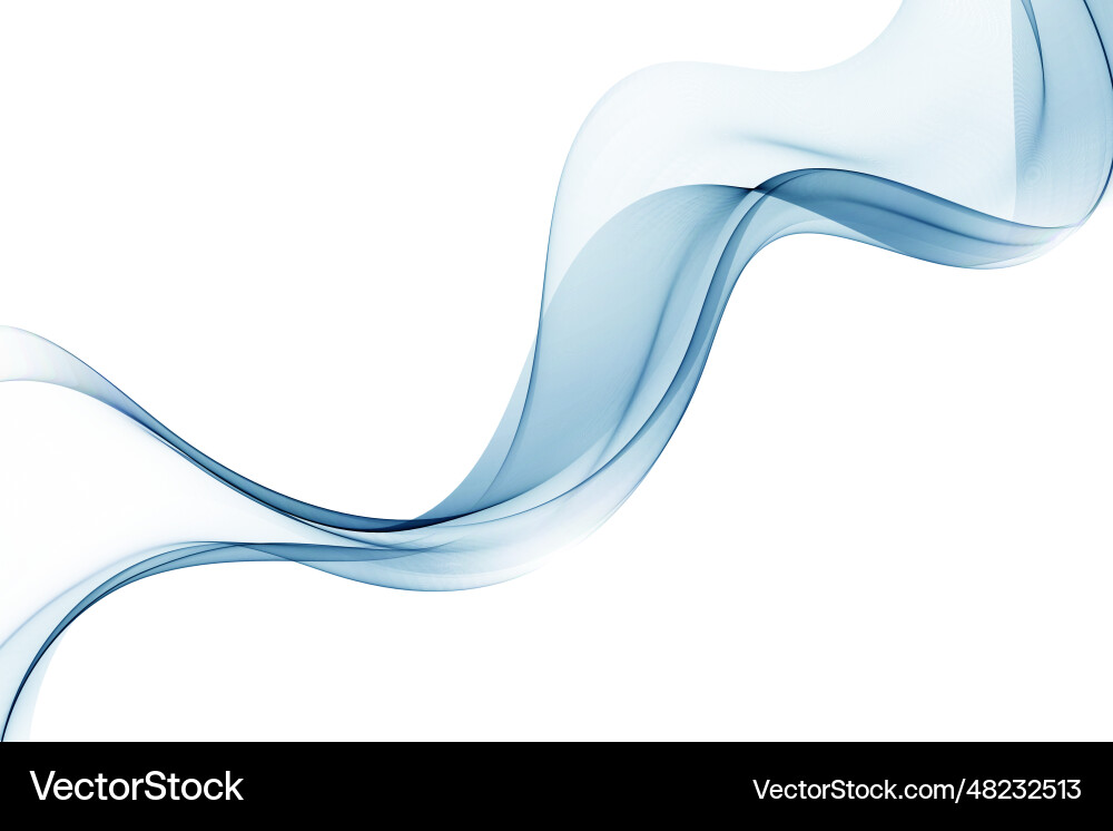 Transparent smoky blue lines abstract design Vector Image