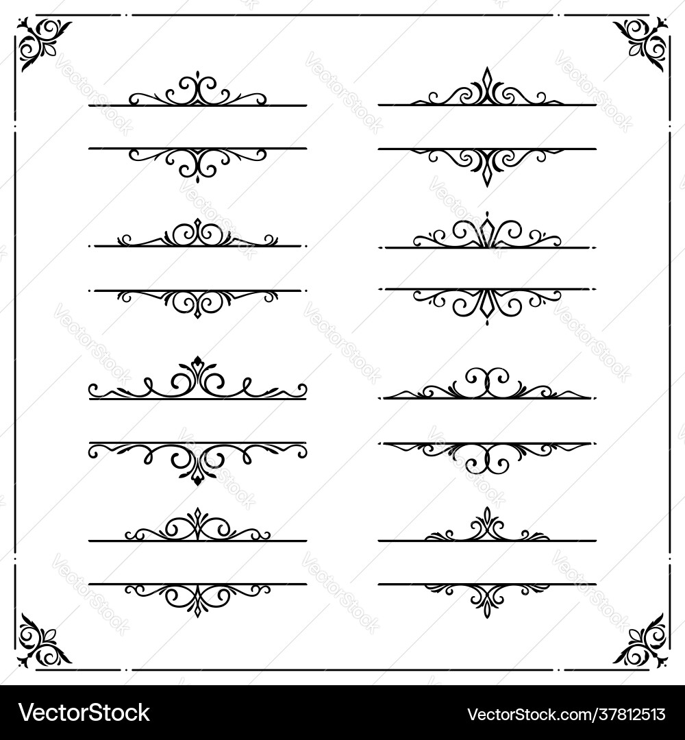 Vintage borders and frames with flourishes Vector Image