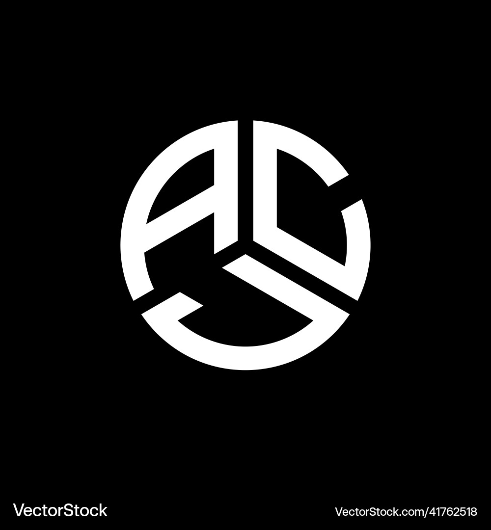 Acj letter logo design on white background Vector Image