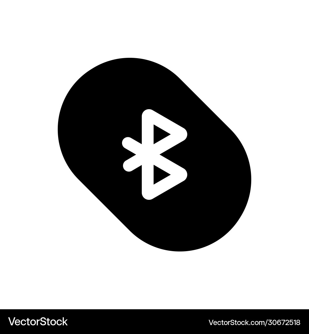 Bluetooth sign icon flat design black color sign Vector Image