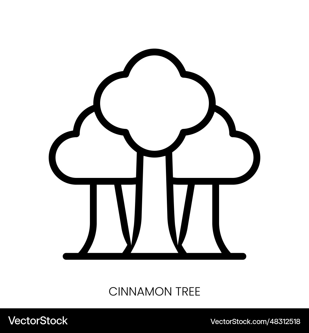 Cinnamon tree icon line art style design isolated Vector Image