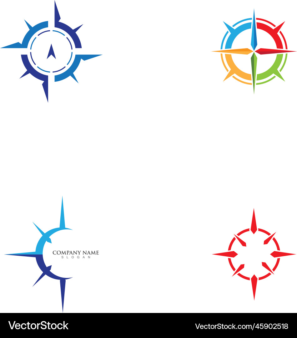 Compass signs and symbols logo Royalty Free Vector Image