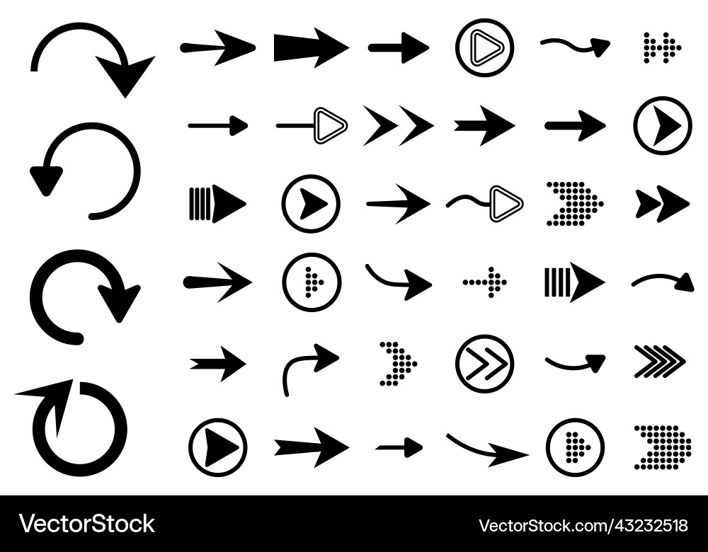 Directional arrow new flat style black arrows Vector Image