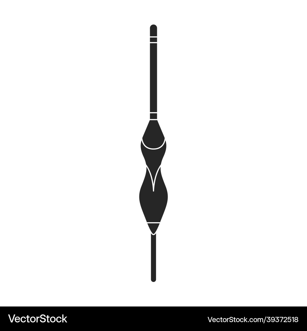 Fishing rod iconblack icon isolated Royalty Free Vector