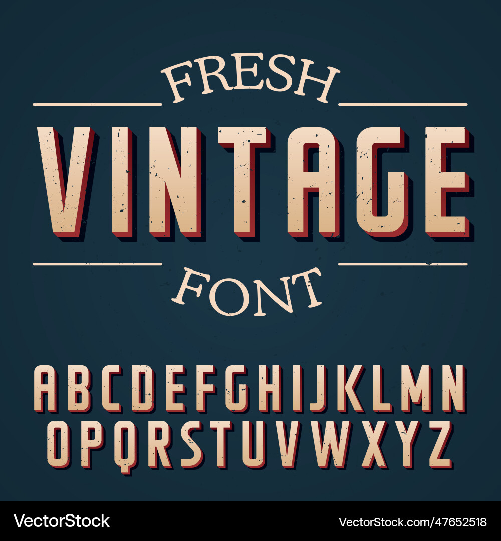 Fresh vintage font poster Royalty Free Vector Image