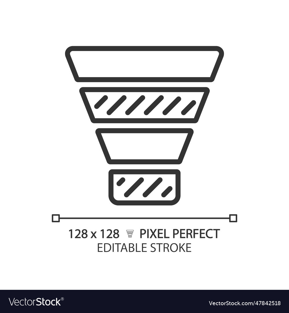 Funnel chart linear icon Royalty Free Vector Image Funnel chart linear icon Royalty Free Vector Image