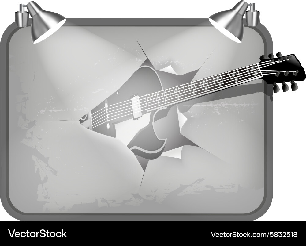 Guitar breaks poster Royalty Free Vector Image