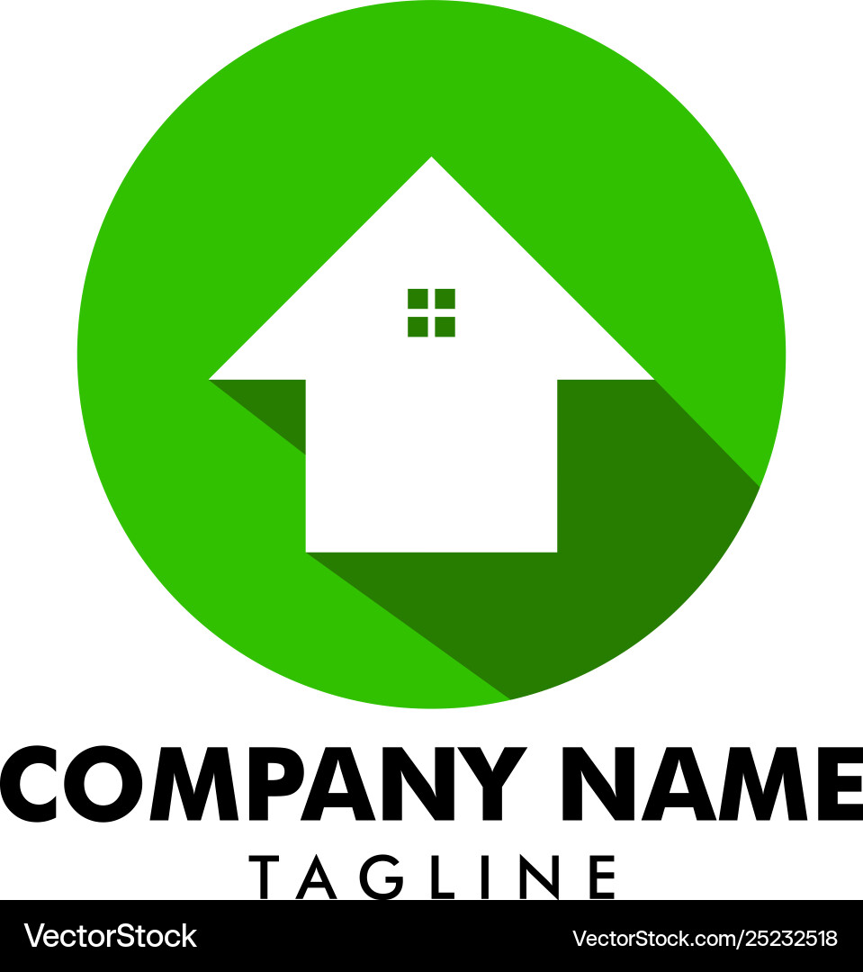 House circle logo template design home icon flat Vector Image